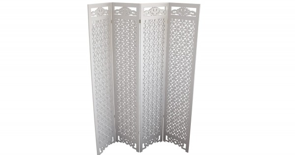 Paravan de camera cu 4 panouri, Naimeed D92, culoare alb, 180 x 39 cm
