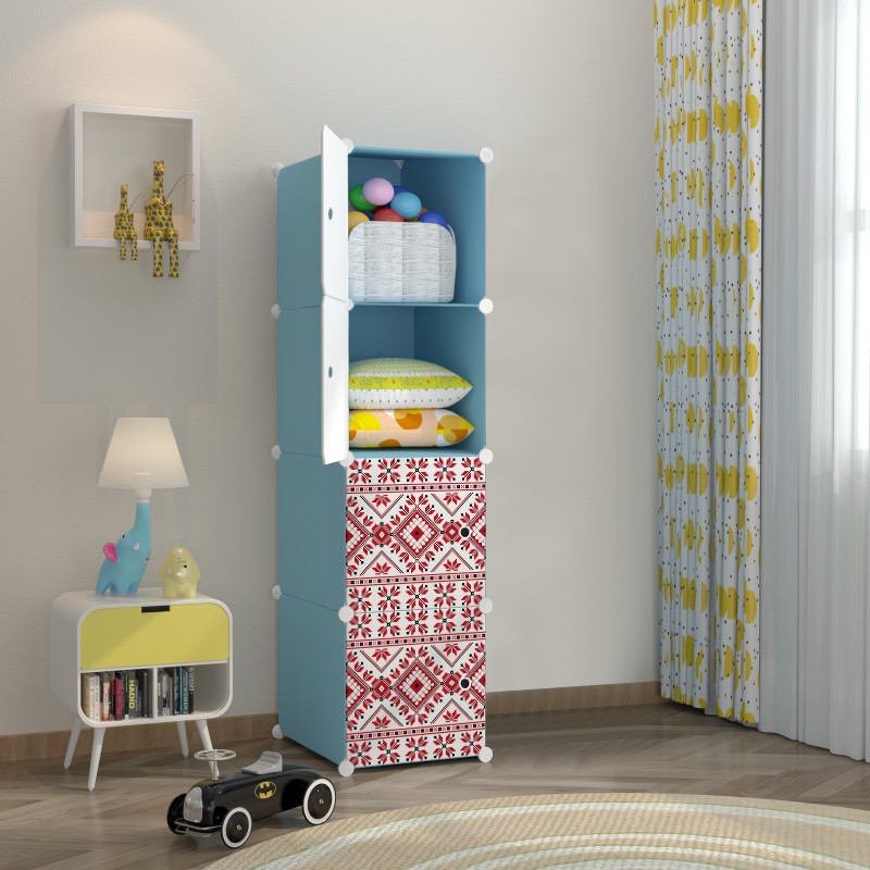 Dulap modular din plastic cu schelet metalic, imprimeu traditional ...