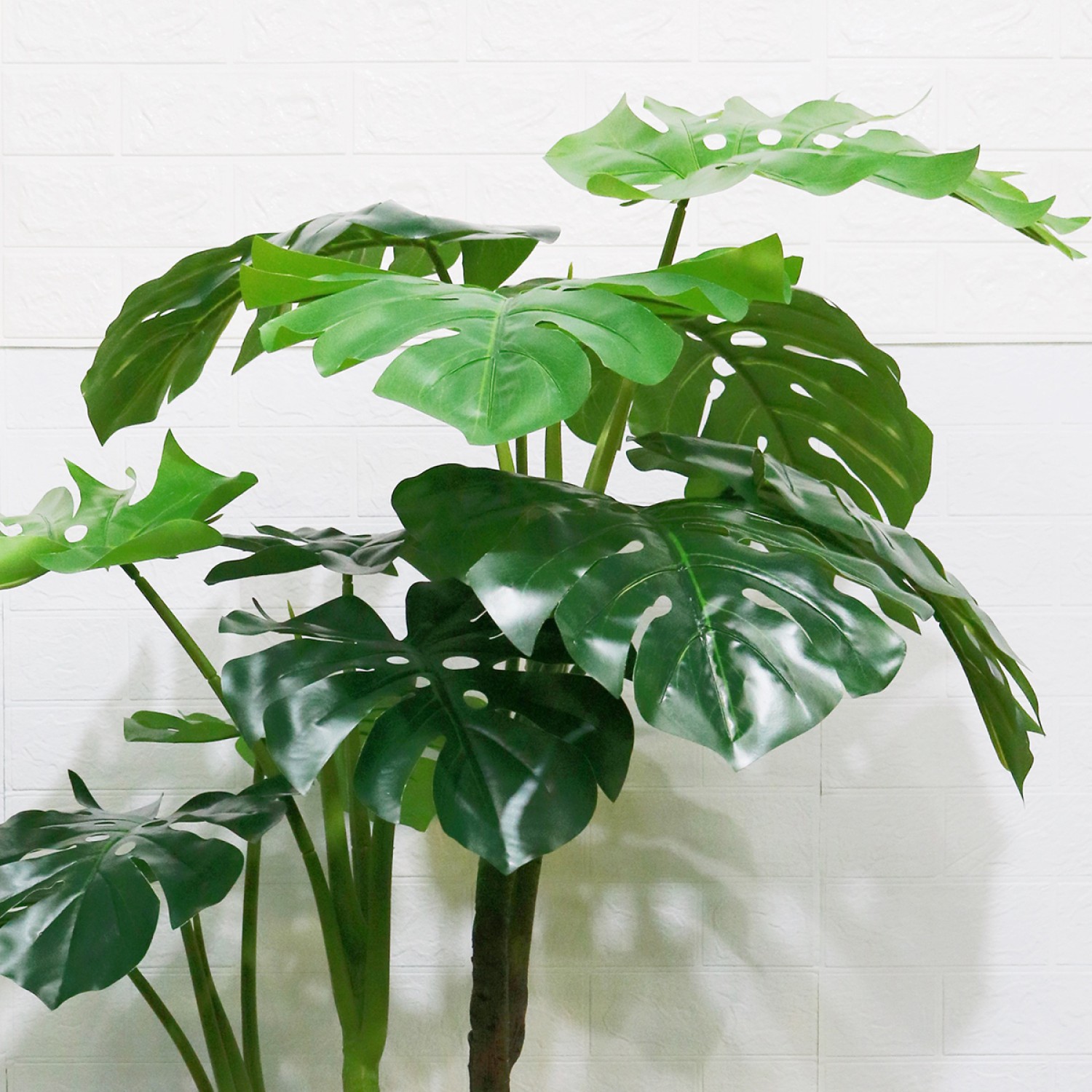 Copac artificial 15 frunze, Monstera cu ghiveci D3065, verde, 160 cm