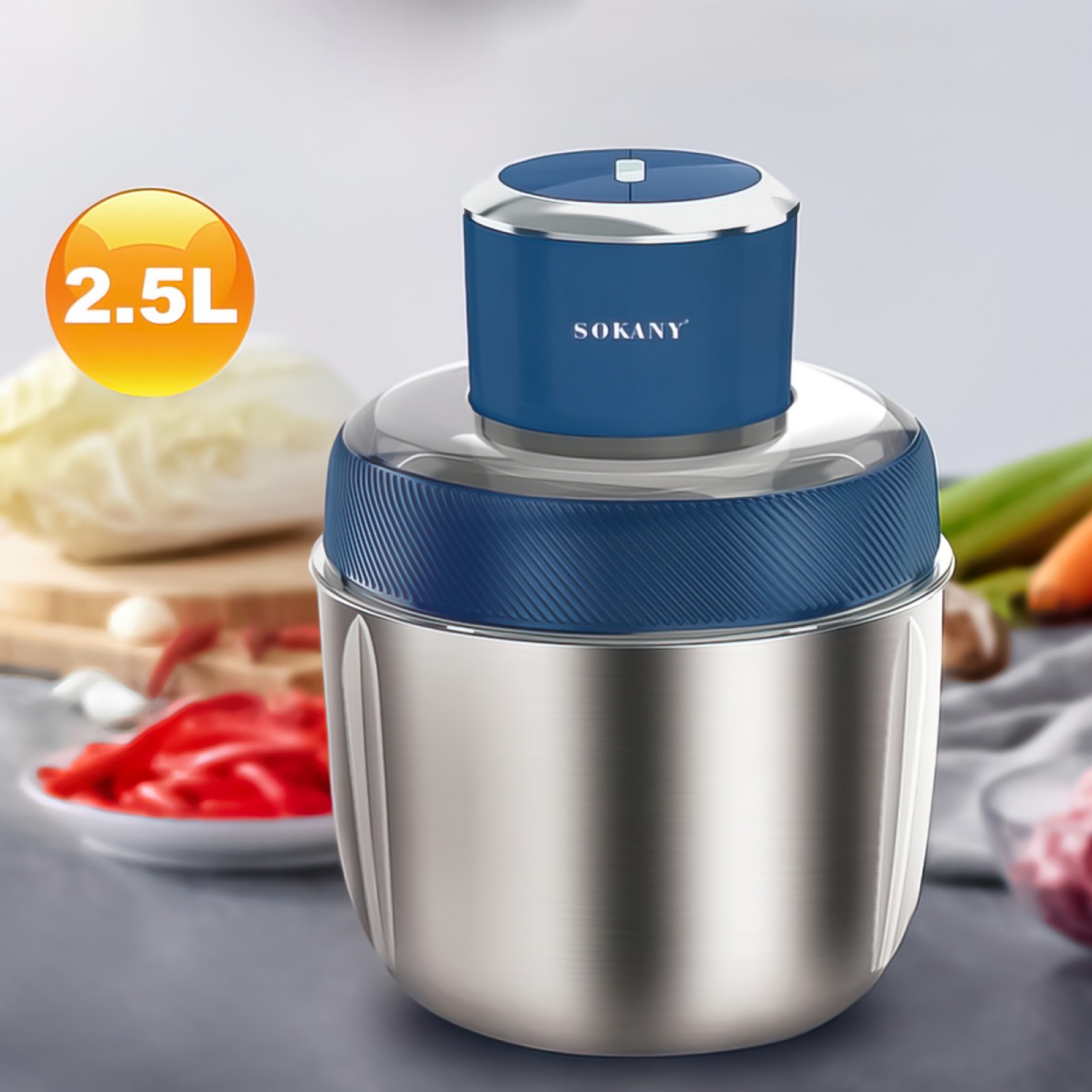 Tocator electric 3 in 1, Sokany SK-7030, 4 lame din otel inoxidabil de ...