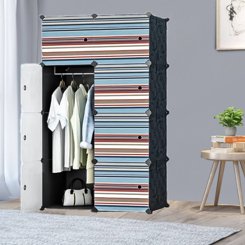 Dulap modular din plastic cu schelet metalic, D3197, Multicolor