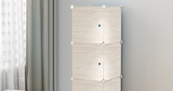 Dulap Modular Copii, 3 Usi, Naimeed D6847, 110x35x35 cm, Crem