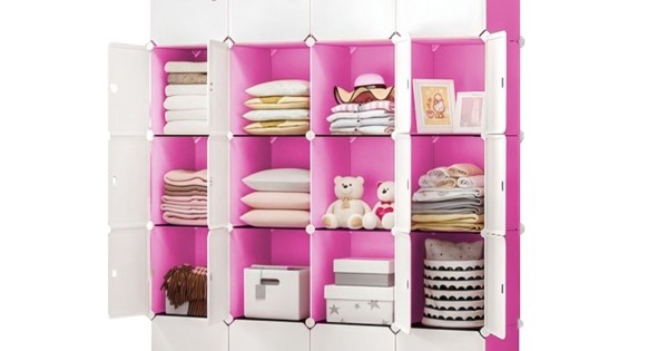 Dulap Modular, Naimeed, 20 Usi, D7143, 180x145x37cm, Roz